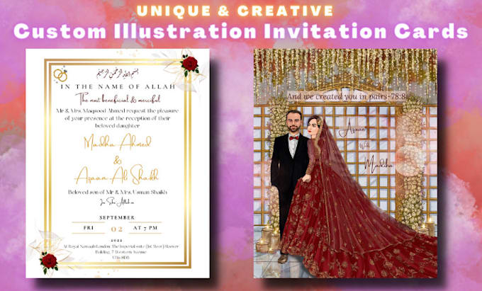 Design any type of illustrated invitation cards by Jiagraphy | Fiverr