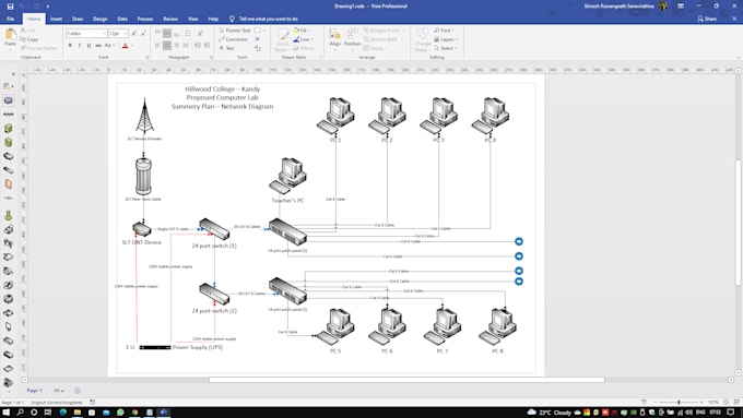 Design network drawings in microsoft visio by Rshirosh | Fiverr