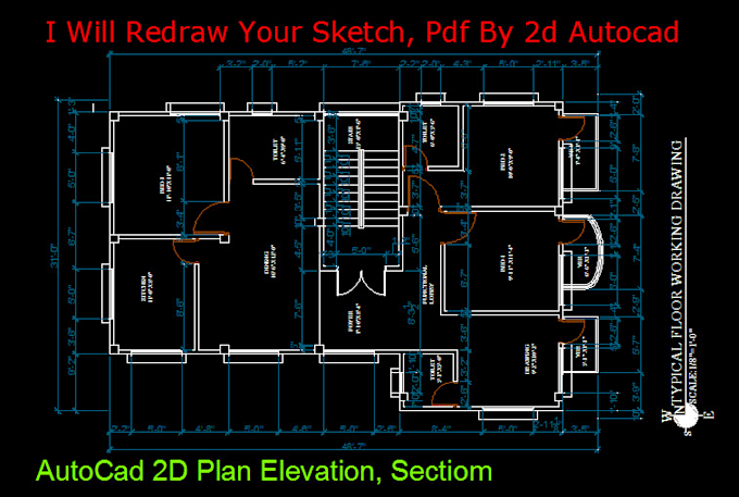 Draw architectural plan in autocad by Laboni01 | Fiverr