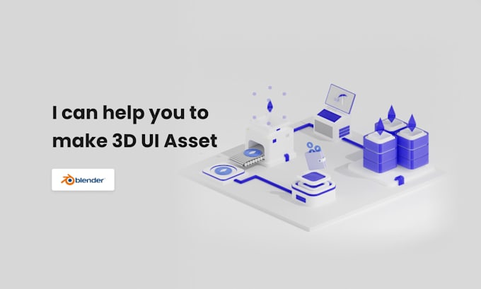 Make 3d illustration design or ui kits design with low poly style by ...