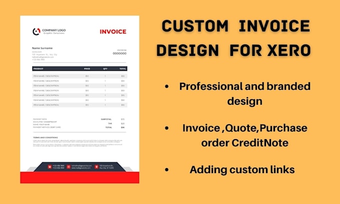 Design custom branded invoice template for xero by Danyal_latif | Fiverr