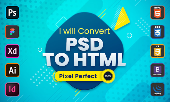 Convert psd, figma, xd to html, css, js, bootstrap 5 by Sheharyarsaeed ...