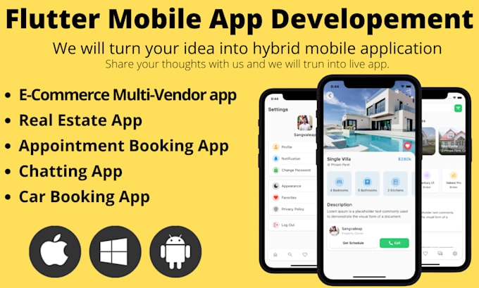 Develop hybrid app for ios, android using flutter firebase app development by Flutterappbuild ...