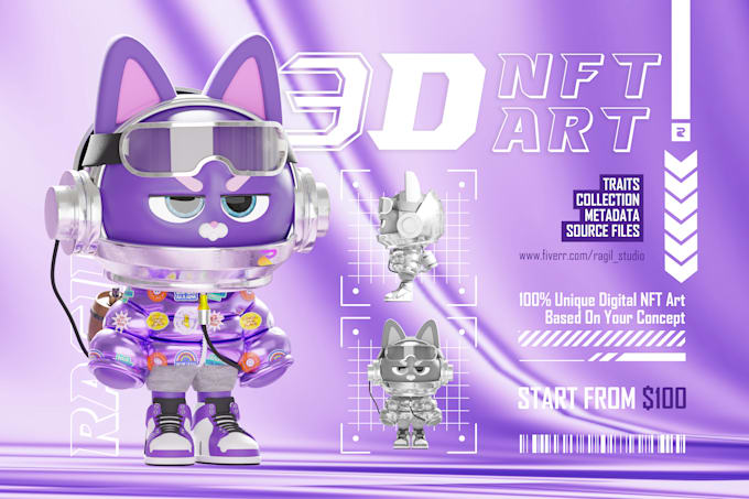 Modeling 3d nft art cartoon realistic character by Ragil_studio | Fiverr