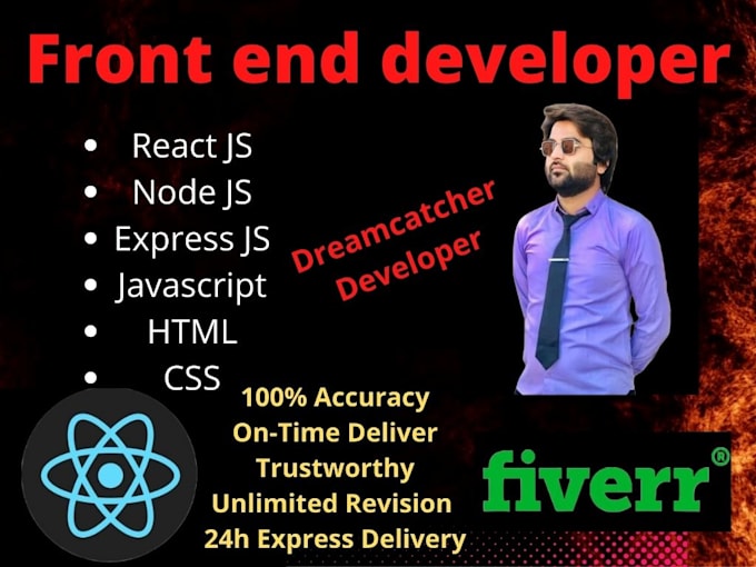 Front end developer, react js, node js, boostrap by Dreamcatcher392 | Fiverr