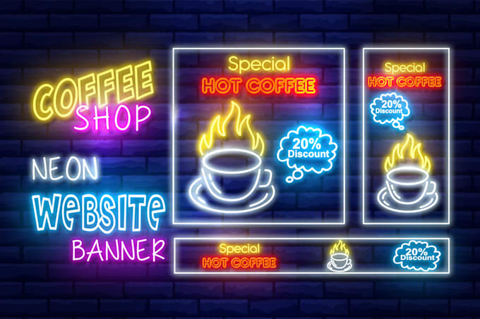 Create neon web banner, ads, header by Adnansiddiqi110 | Fiverr