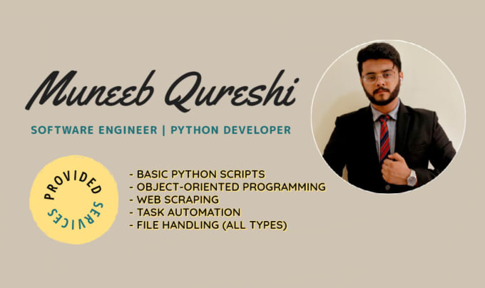 Write python programming scripts, tasks, projects by Iamqtutor | Fiverr Write python programming scripts, tasks, projects by Iamqtutor | Fiverr