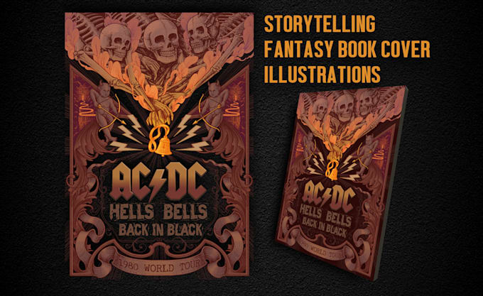 Draw detailed dark art fantasy book cover,ebook illustration by ...