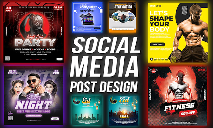 Create 20 professional social media posts for you by Wicky_designs | Fiverr