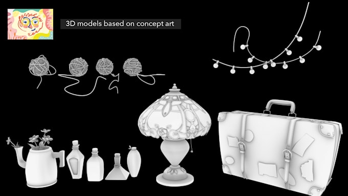 Create a 3d model of your concept art by Jelza_art | Fiverr