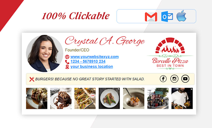 Create a professional clickable html email signature for your business ...