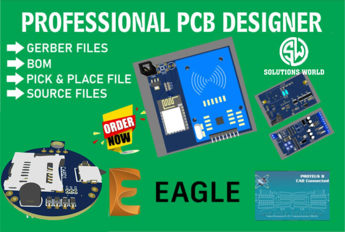 Design pcb board and provide gerber files, bom, cpl file by ...