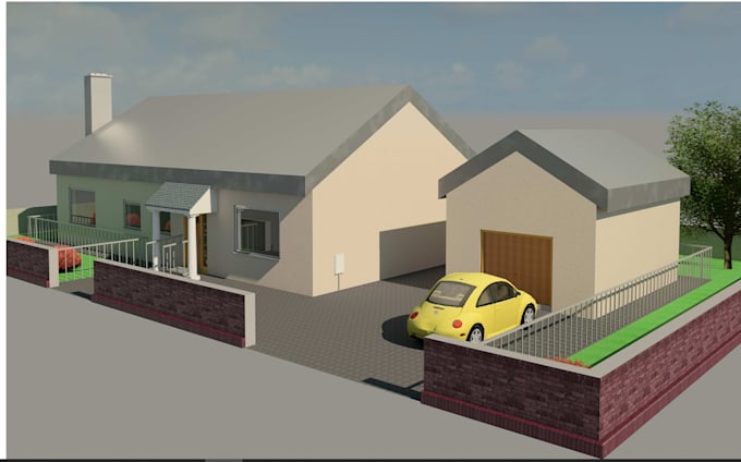 Create a 3d model using revit, produce all views and render by Liam ...