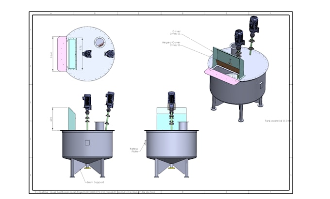 Create detailed drawings for steel tanks by Mnnsilva | Fiverr