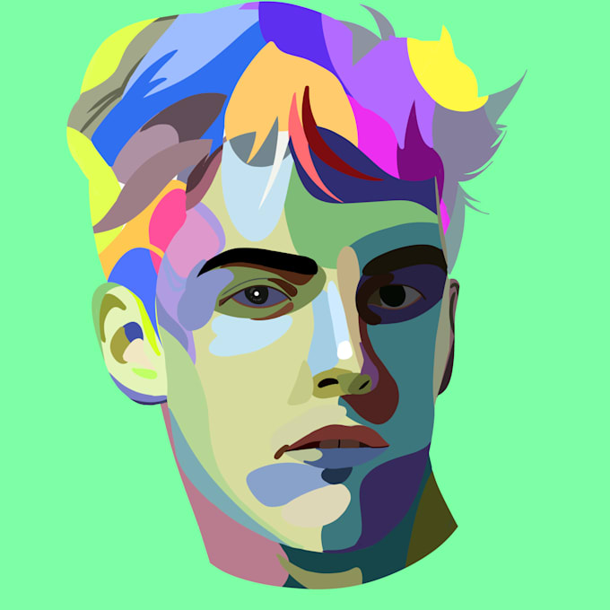 Draw your photo into dynamic color cartoon portrait by Farrelaltaf | Fiverr
