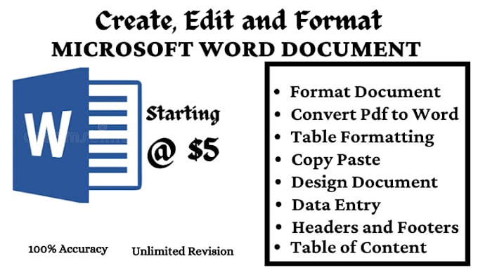 Do microsoft word document formatting, creating and editing by ...