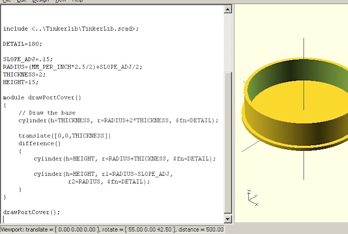 Design a 3d printable object in openscad by Tinkerology | Fiverr