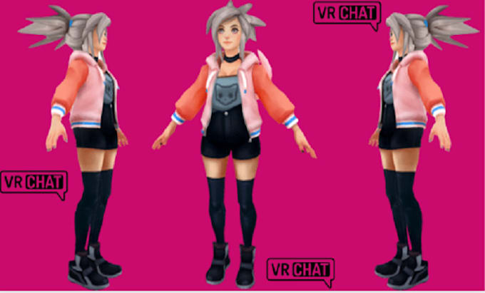 Design custom vrchat avatar, 3d model, vtuber, 3d avatar model by ...