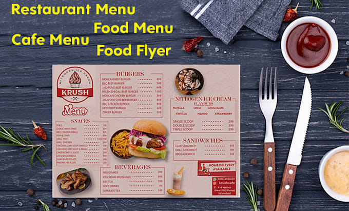 Design a creative and awesome menu for you by Ark_designx | Fiverr