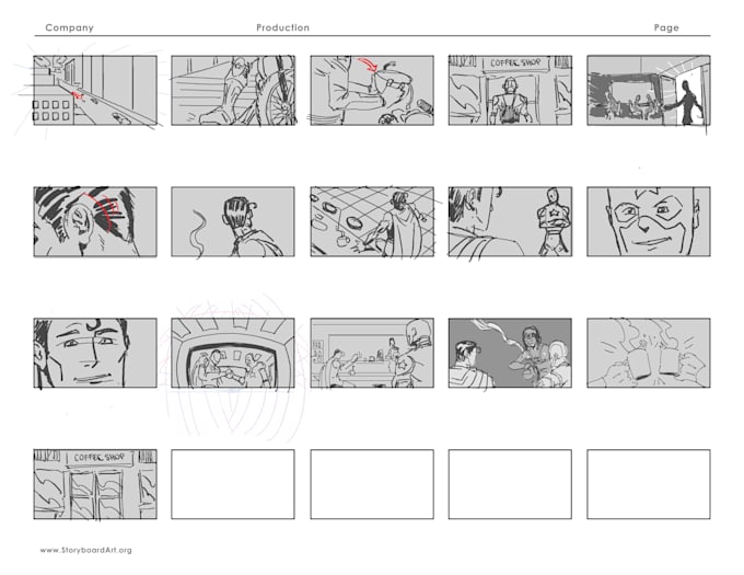 Create a storyboarded sequence for you by Nicholasg_art | Fiverr