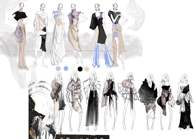 All styles of fashion drawing and tech drawing by Triswu | Fiverr