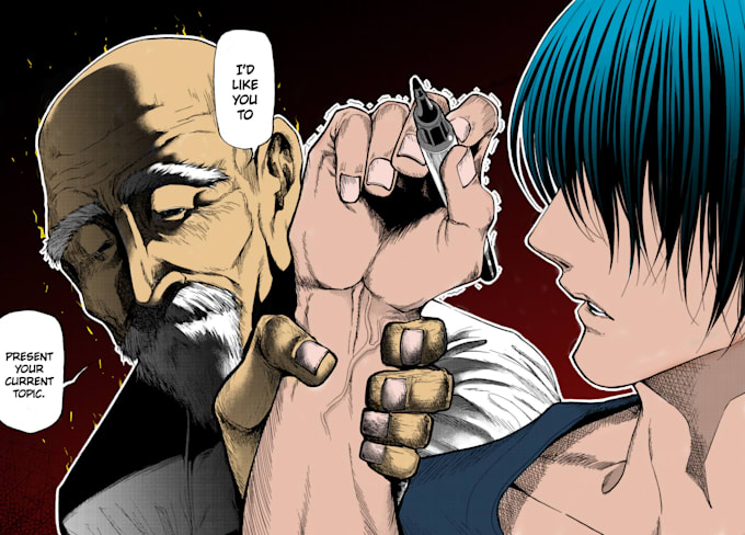 Color any manga chapter, panel, or line art by Masterwe | Fiverr