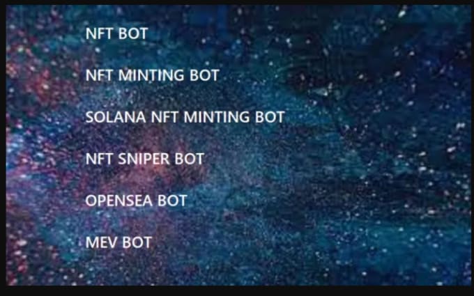 Develop nft mint bot, minting bot, nft minting bot and pancake swap bot ... Develop nft mint bot, minting bot, nft minting bot and pancake swap bot ...