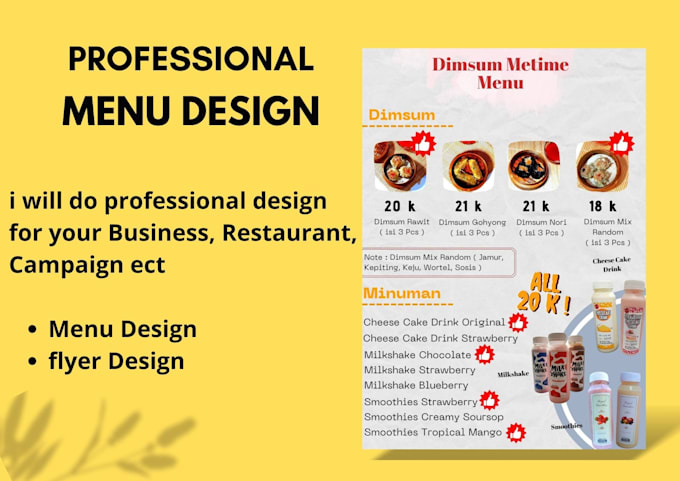 Do professional menu design by Difalavianka | Fiverr
