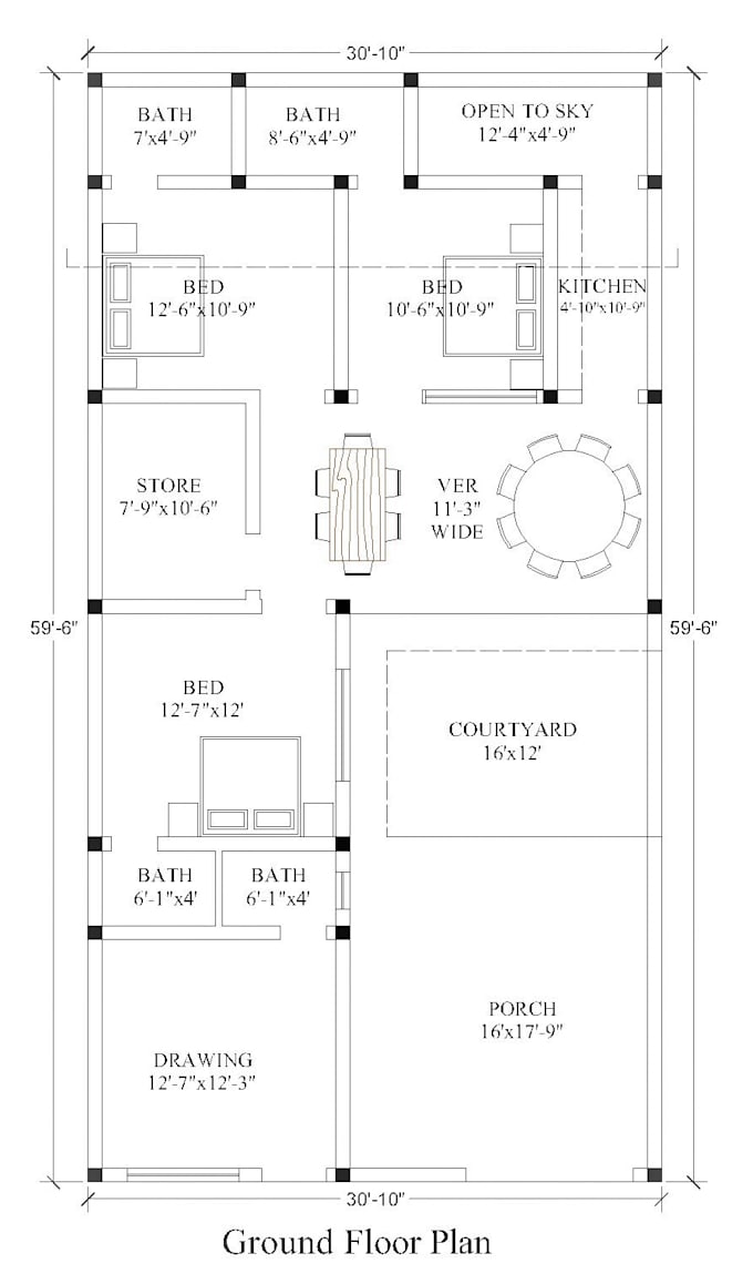 Draw architectural drawings by using autocad 2d for you by Shafi2233 ...