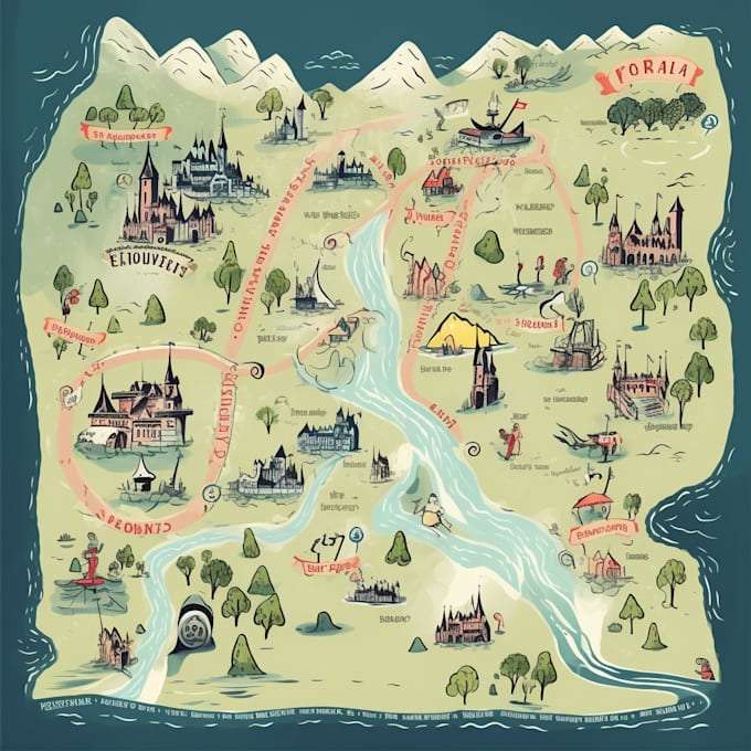 Create a vector map illustration art for you by Lone_arachnid | Fiverr