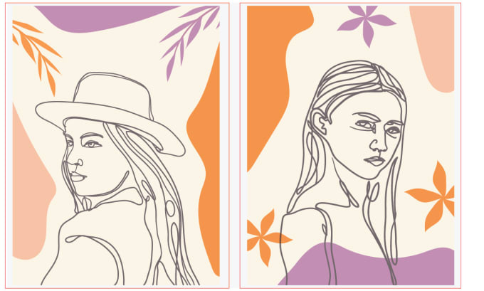 Draw manual vector line art laser cutting, minimalist line art ...