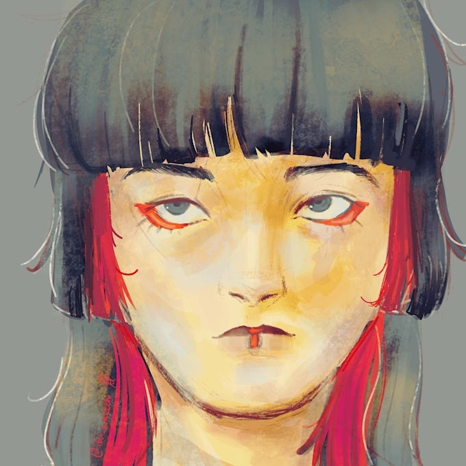 Draw art in a semi realistic or cartoon anime style by Ibui_suketchi ...