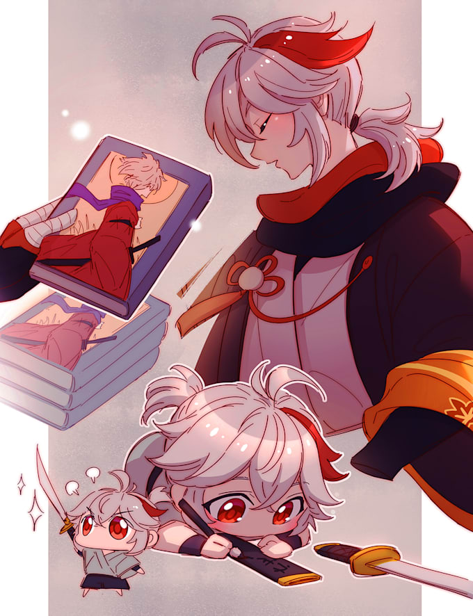 Draw beautiful anime style, original character , fan art by ...