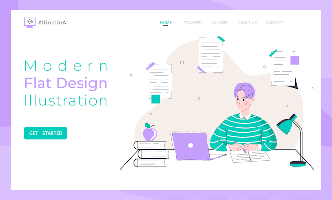 Design a creative modern flat vector illustration by Allinalina_ | Fiverr