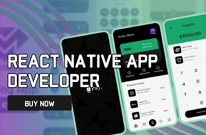 Develop your android and ios app using react native or expo by Adlerware10k | Fiverr