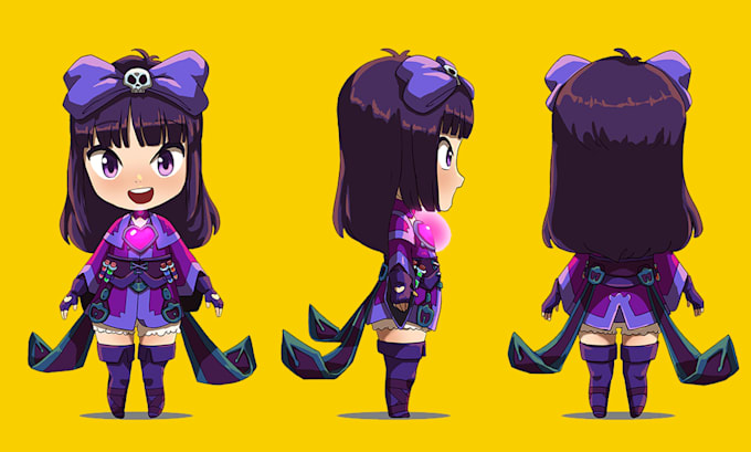 Draw chibi character design in anime style by Marinoartss | Fiverr