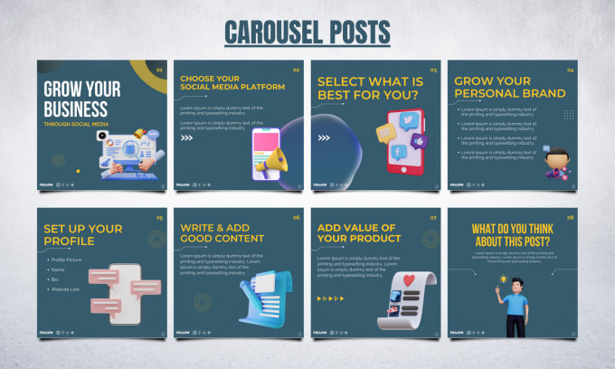 Design attractive social media carousel posts for instagram and ...