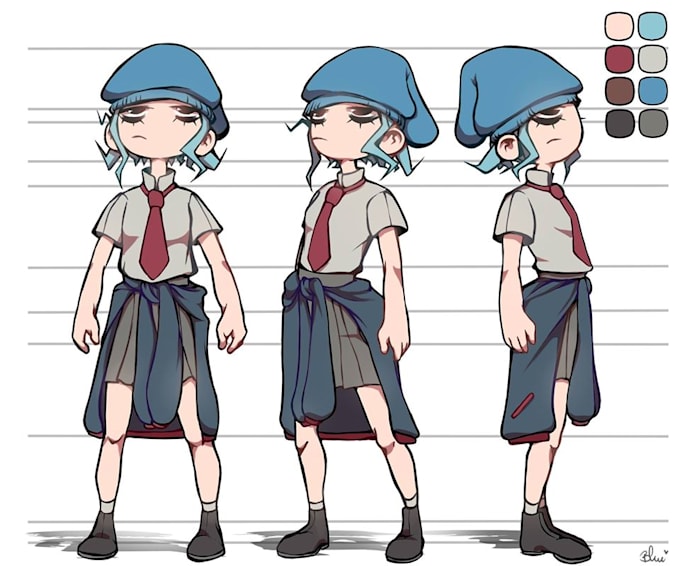 Create a character reference sheet by Aaaoko | Fiverr