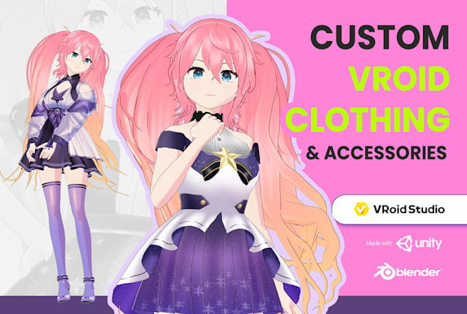 Realizza abbigliamento e accessori vroid personalizzati per modelli ...