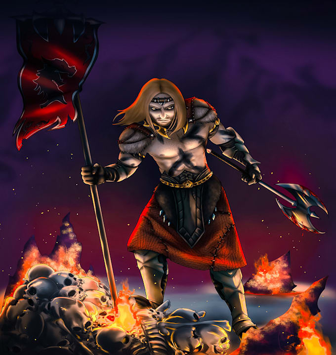 Character concept or fantasy illustration, horror cover art by ...