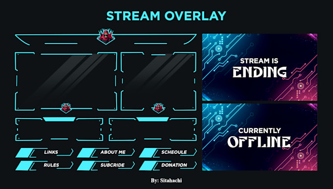 Design custom animated stream overlay for your stream by Haihong | Fiverr
