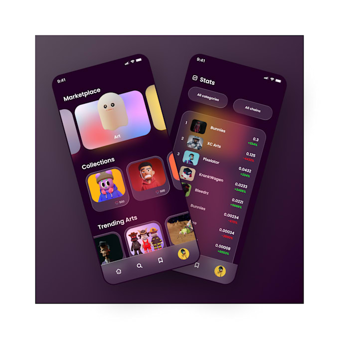 Design clean mobile ui interface by Neddbarracuda | Fiverr