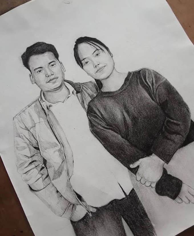Draw customize pencil portrait from your photo by Jat123 | Fiverr