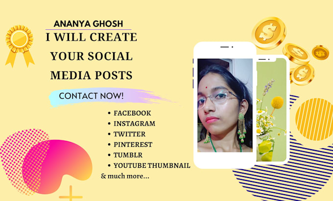 Design high quality social media posts for you, includes graphic design ...