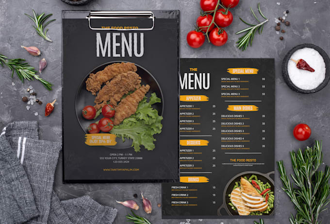 Design an eye catching food flyer menu for you by Peassa | Fiverr