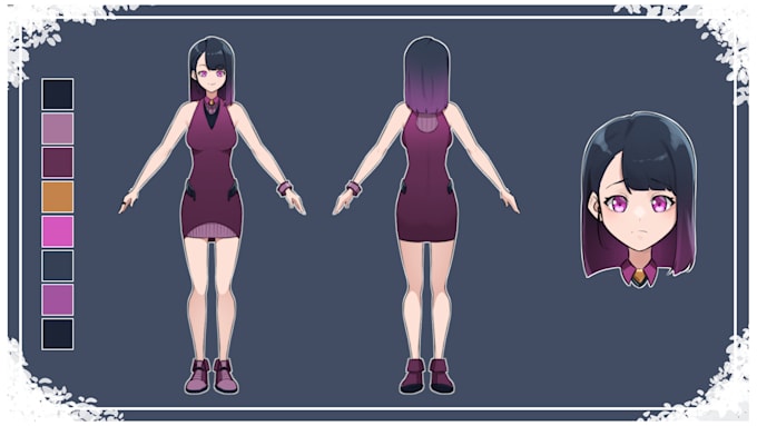 Draw character sheet in anime style by Riodabo | Fiverr