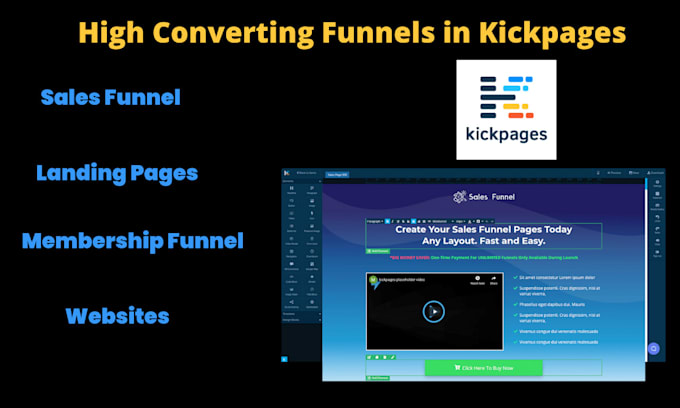 Design clone your landing page funnel in kickpages by Krystalhub | Fiverr