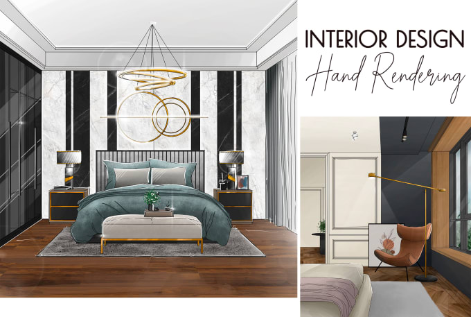 Make hand drawn interior design illustration by Adoraarts_ | Fiverr