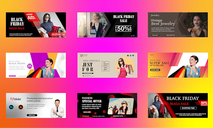 Create a web banner adobe illustrator by Dushan34 | Fiverr