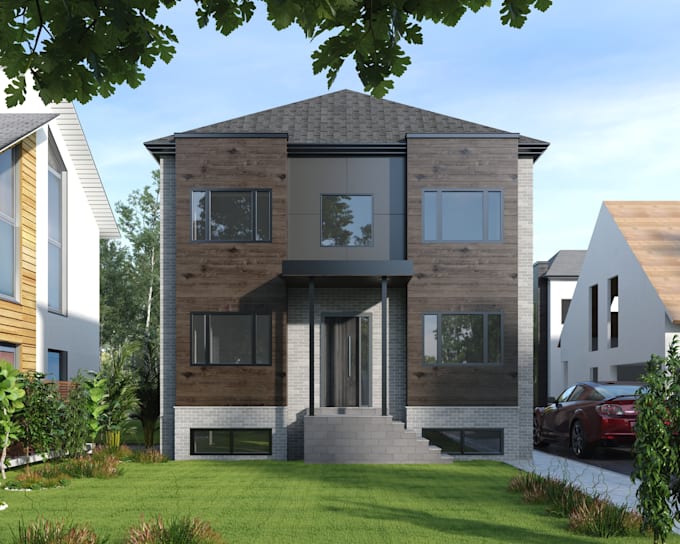 Do architectural exterior photo realistic rendering by Shakaib92 | Fiverr